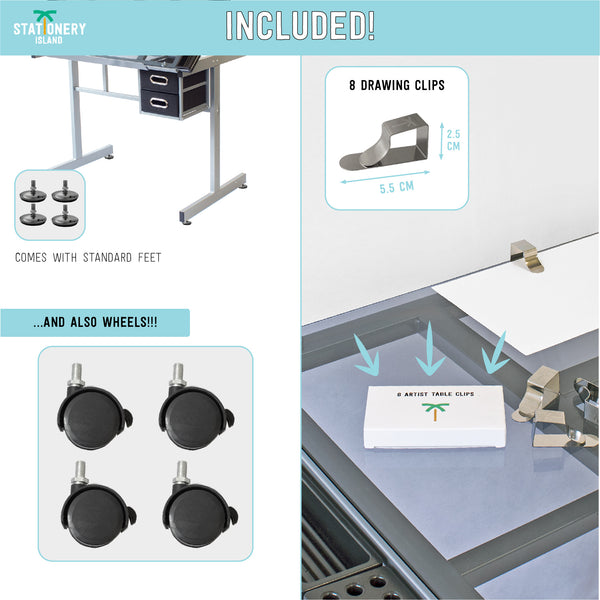 Stationery Island Dunbar Drafting Table - Art & Crafts Desk